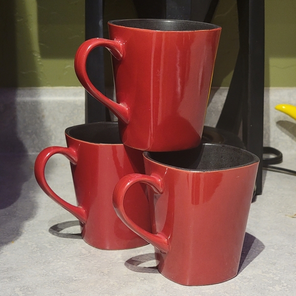 Home Trends | Kitchen | Home Trends Square Coffee Cups Mugs Rave Red ...